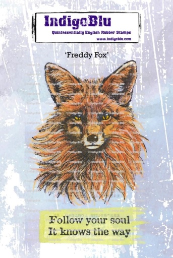Mr Fox Solo Red Rubber Stamp - IndigoBlu