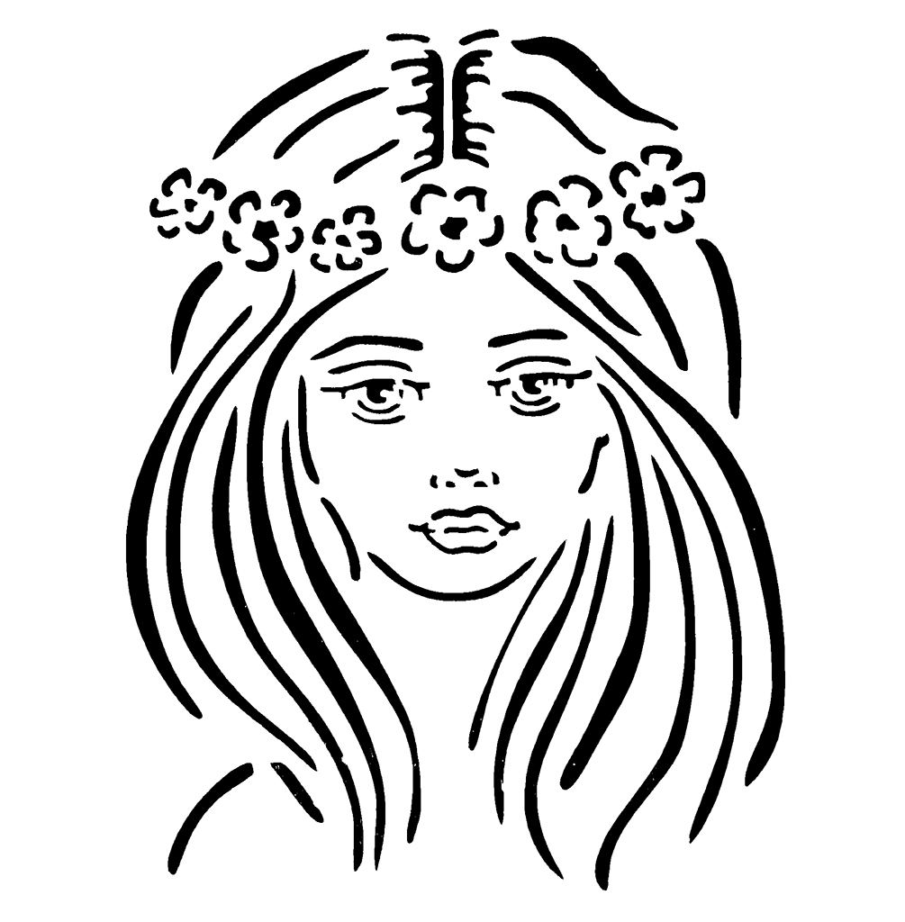 Stencil - 60's Girl (6x6 inch) - IndigoBlu