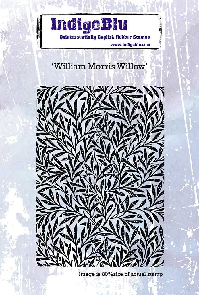 William Morris Willow A6 Red Rubber Stamp - IndigoBlu