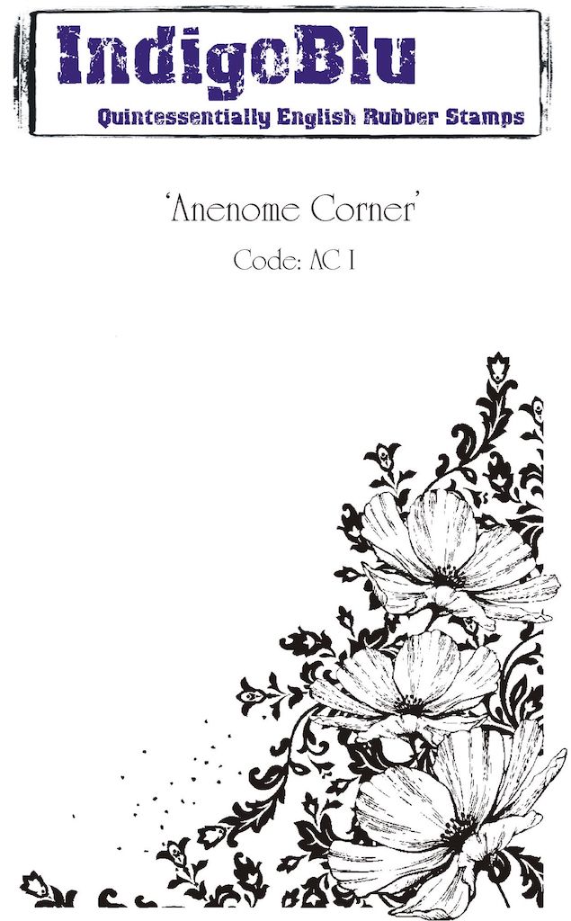 Anenome Corner A6 Red Rubber Stamp - IndigoBlu