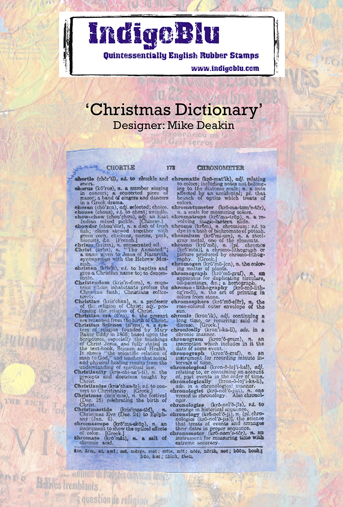 Christmas Dictionary A6 Red Rubber Stamp - IndigoBlu