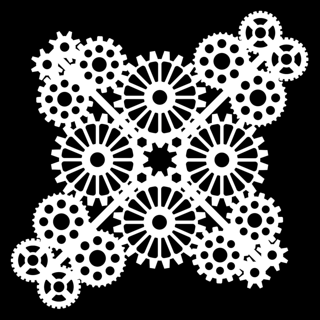 Stencil - Cog Corners (6x6 inch) - IndigoBlu