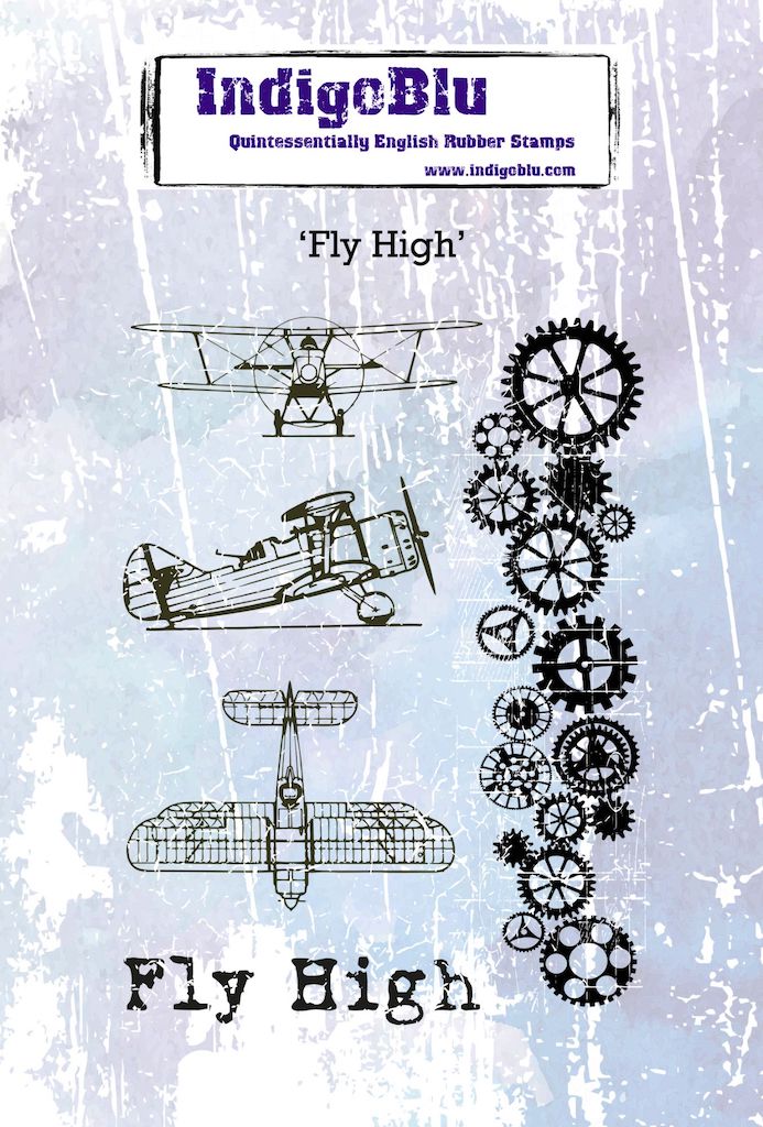 Fly High A6 Red Rubber Stamp - IndigoBlu