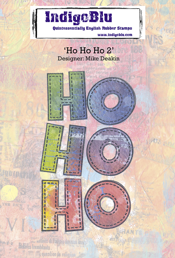 Ho Ho Ho 2 A6 Red Rubber Stamp - IndigoBlu