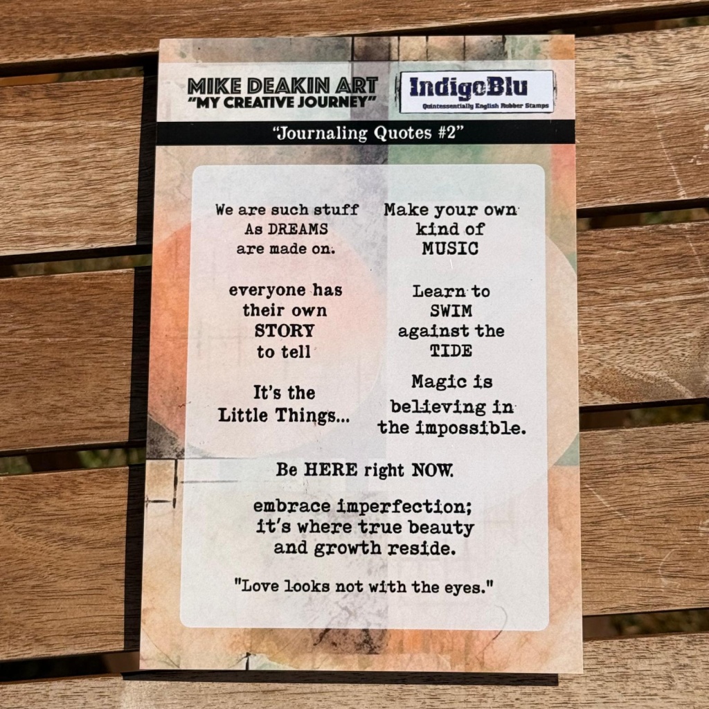 Journal Quotes #2 A6 Red Rubber Stamp by Mike Deakin - IndigoBlu