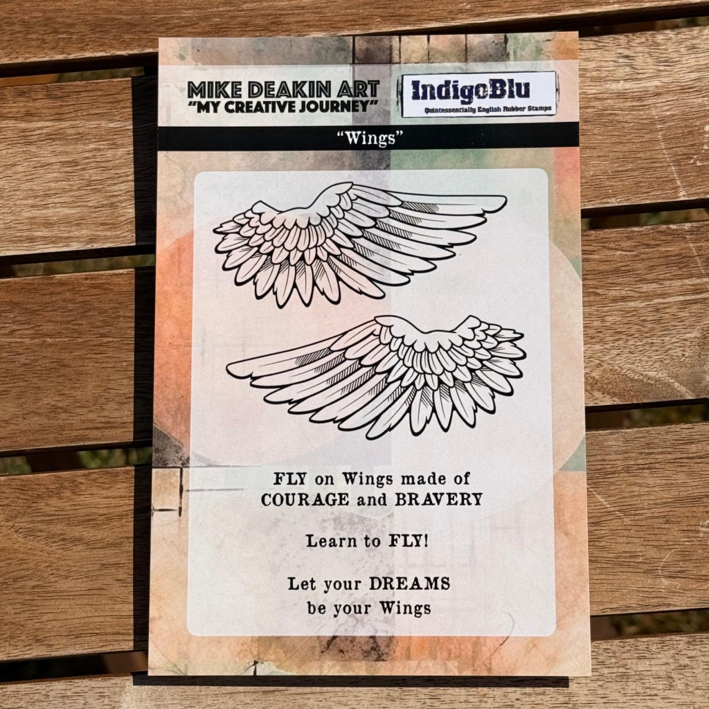 Wings A6 Red Rubber Stamp by Mike Deakin - IndigoBlu