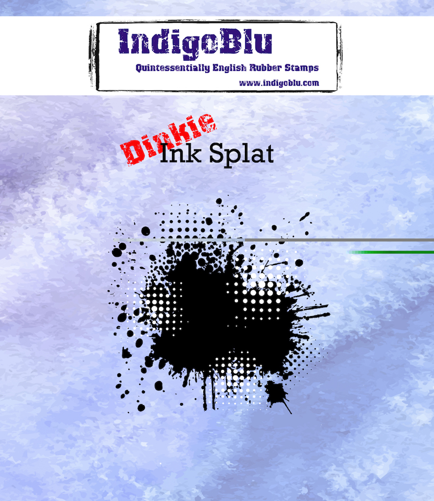 Ink Splat A7 Red Rubber Stamp - IndigoBlu