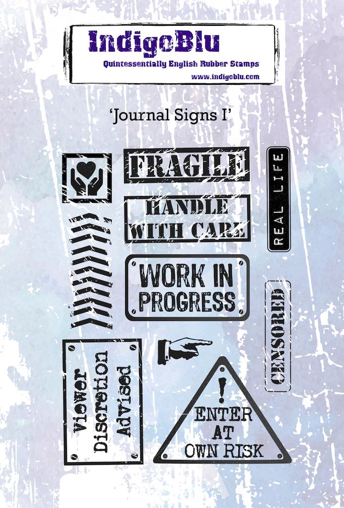 Journal Signs I A6 Red Rubber Stamp by Kay Halliwell-Sutton - IndigoBlu