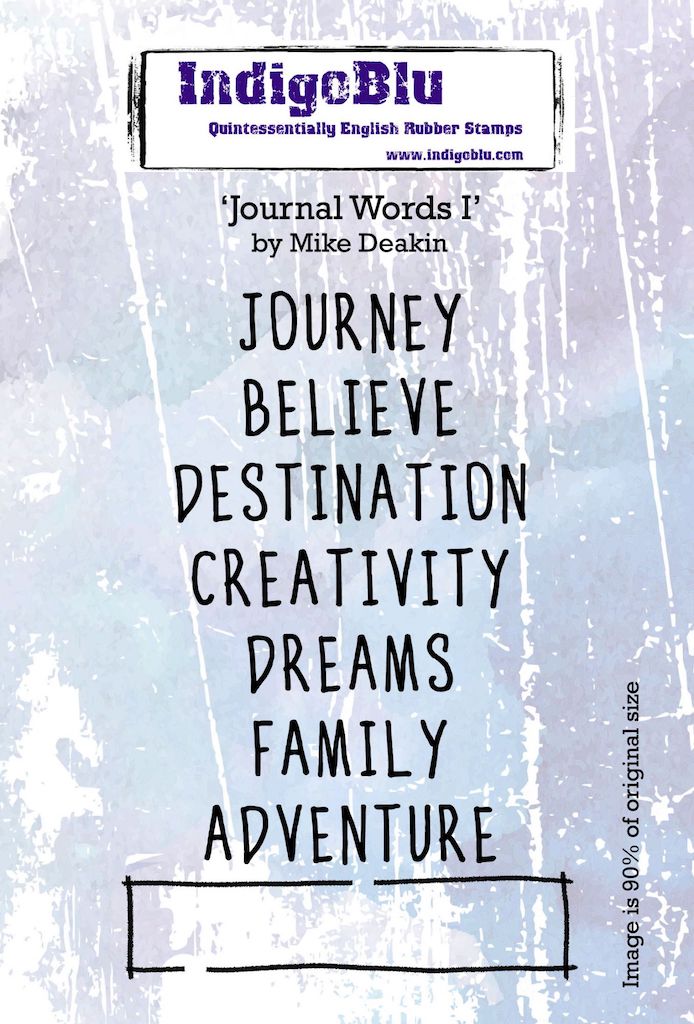 Journal Words I A6 Red Rubber Stamp by Mike Deakin - IndigoBlu