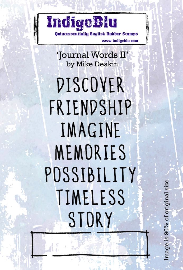 Journal Words II A6 Red Rubber Stamp - IndigoBlu