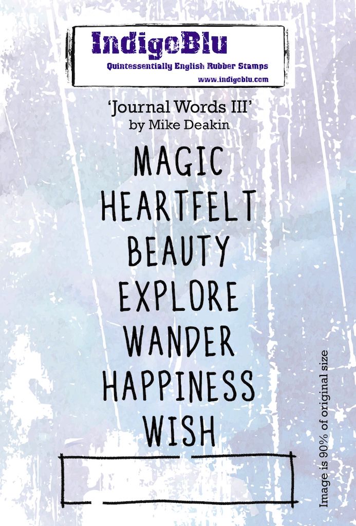 Journal Words III A6 Red Rubber Stamp - IndigoBlu