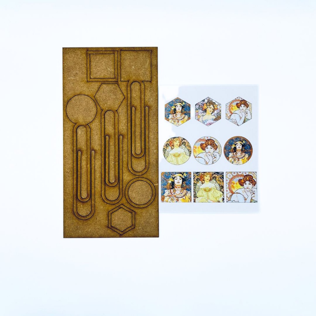 Woodology - Large Wooden Paperclip Nouveau Set - IndigoBlu