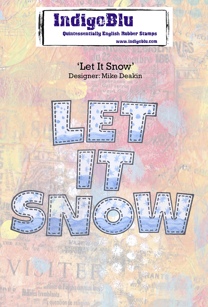Let it Snow A6 Red Rubber Stamp - IndigoBlu