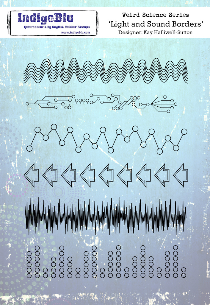 Light and Sound Borders A5 Red Rubber Stamp by Kay Halliwell-Sutton ...