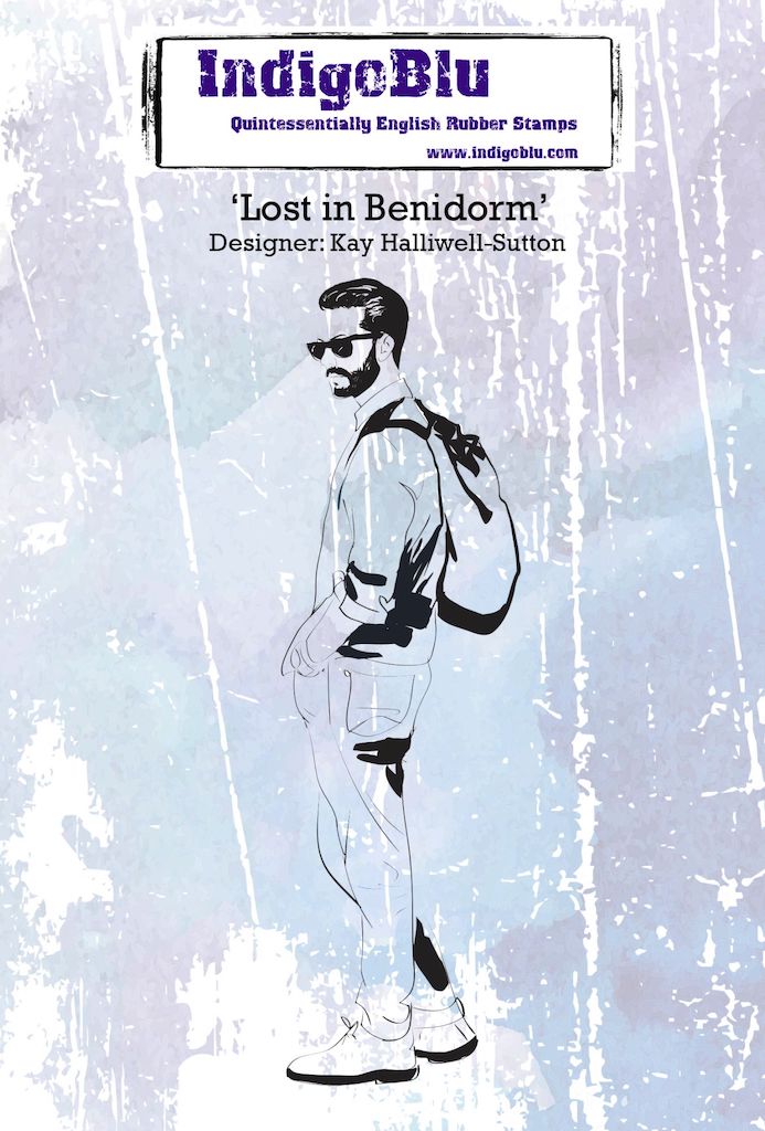 Lost in Benidorm A6 Red Rubber Stamp by Kay Halliwell-Sutton - IndigoBlu
