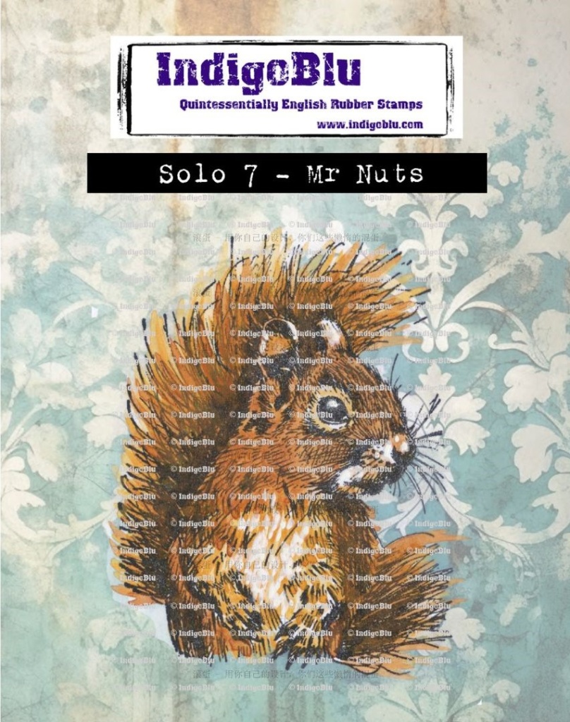 Mr Nuts Solo Red Rubber Stamp - IndigoBlu