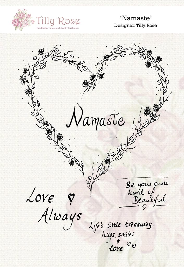 Namaste A5 Red Rubber Stamp by Tilly Rose - IndigoBlu