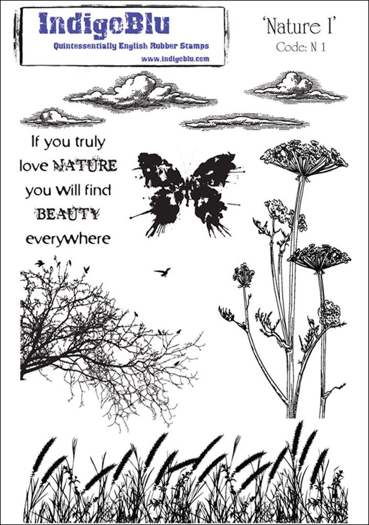 Nature I A5 Red Rubber Stamp - IndigoBlu