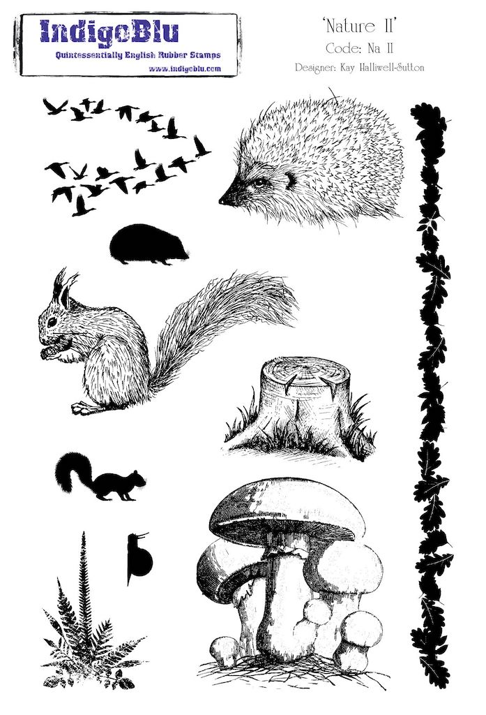 Nature III A5 Red Rubber Stamp by Kay Halliwell-Sutton - IndigoBlu