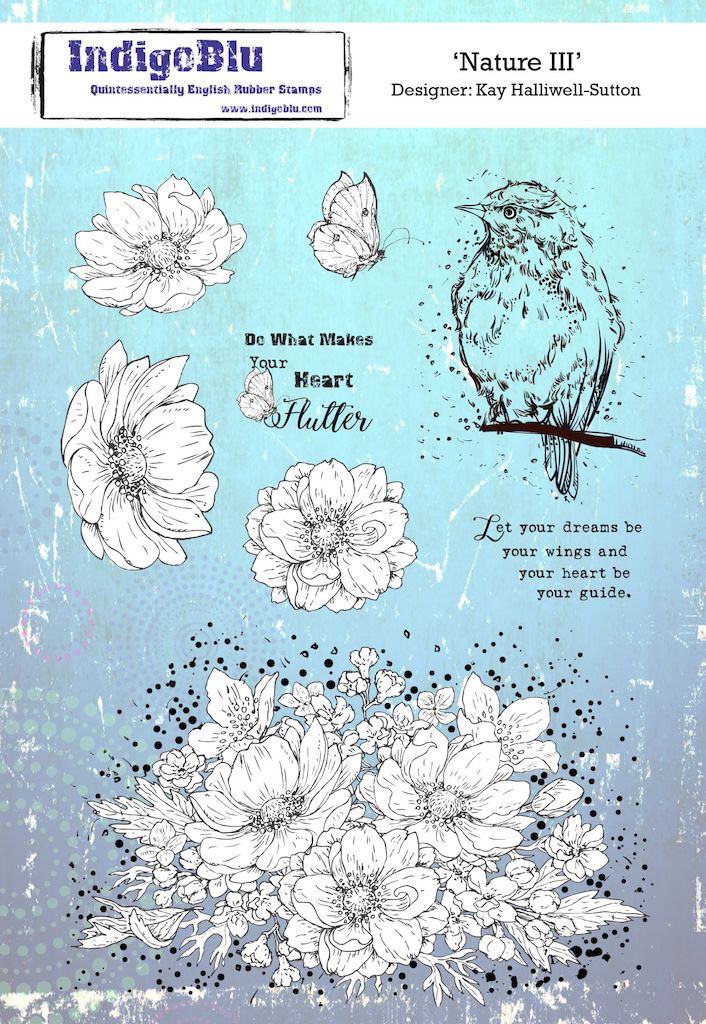 Nature I A5 Red Rubber Stamp - IndigoBlu