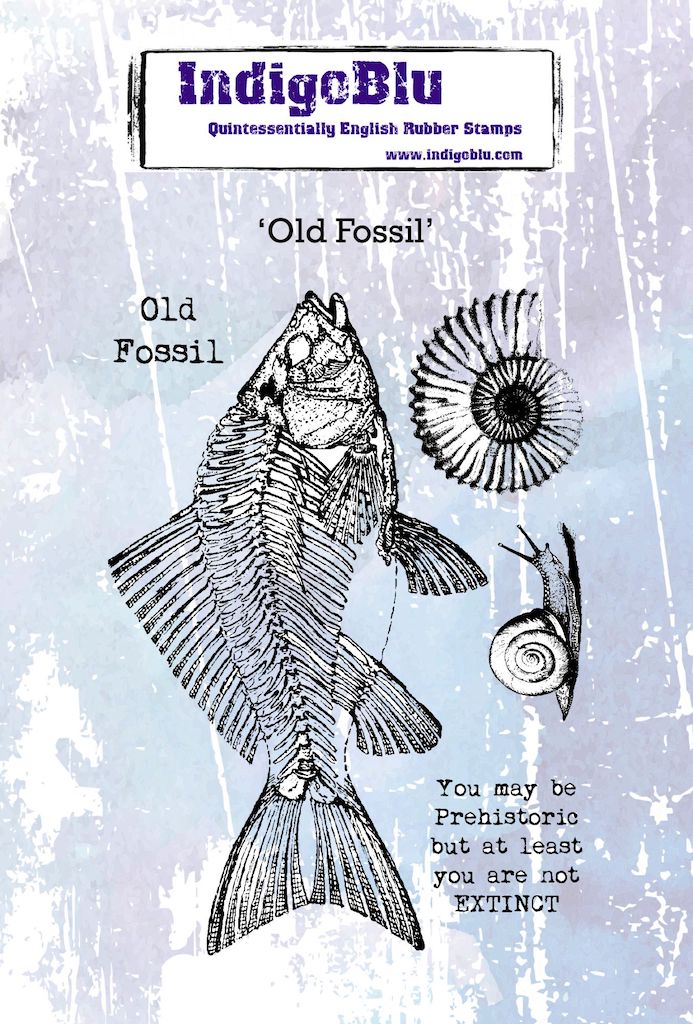 Old Fossil A6 Red Rubber Stamp - IndigoBlu