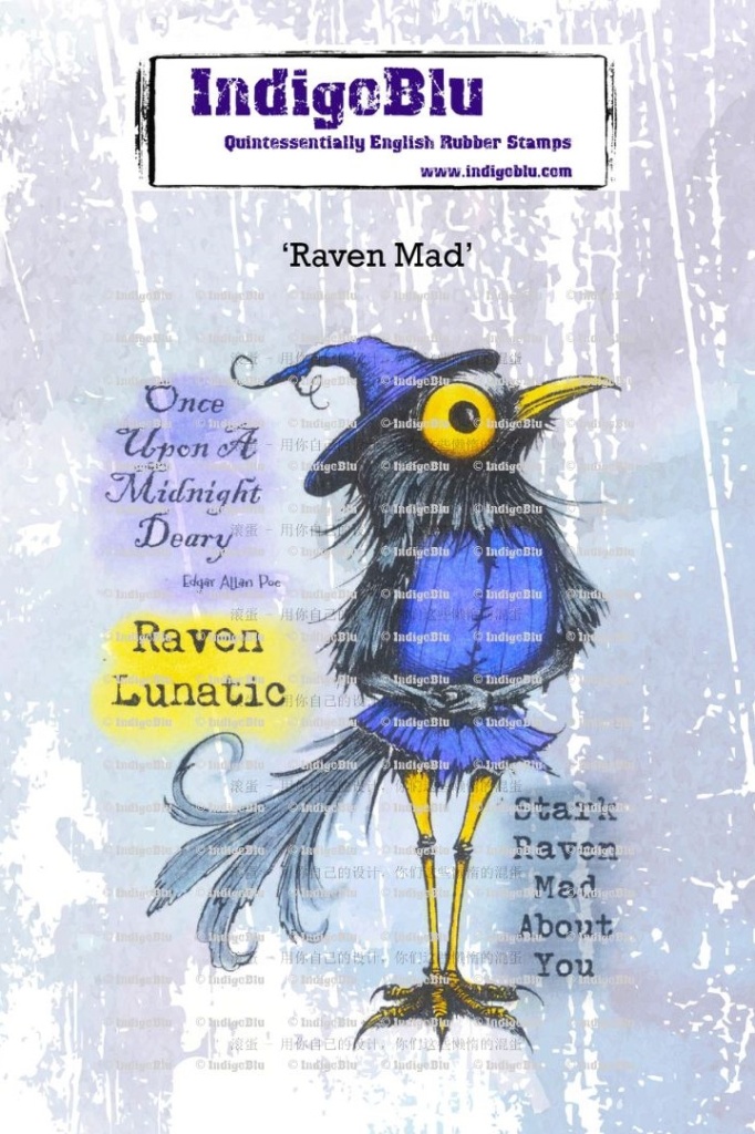 Raven Mad A6 Red Rubber Stamp - IndigoBlu