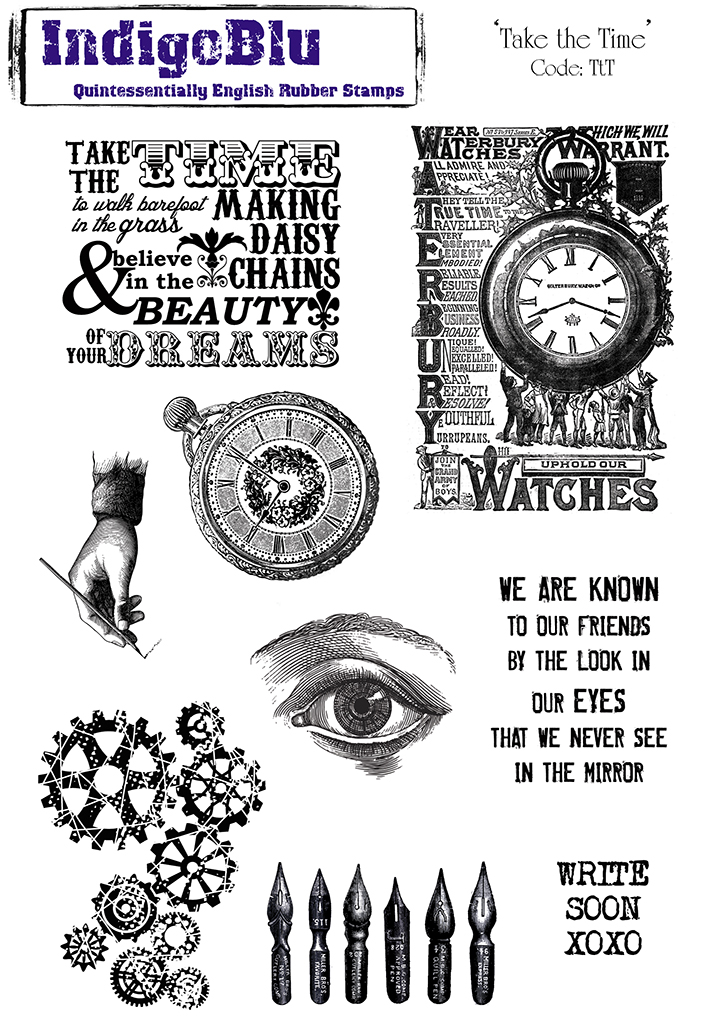 Take The Time A5 Red Rubber Stamp - IndigoBlu