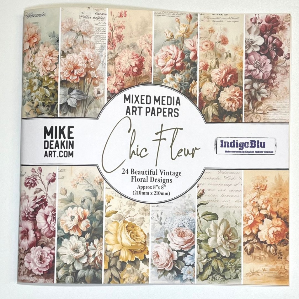 Chic Fleur Paper Book - 8" x 8" - IndigoBlu