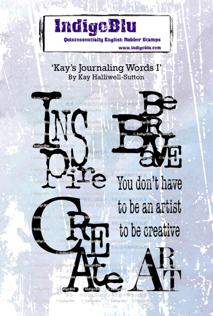 Kay's Journaling Words 4 A6 Red Rubber Stamp - IndigoBlu