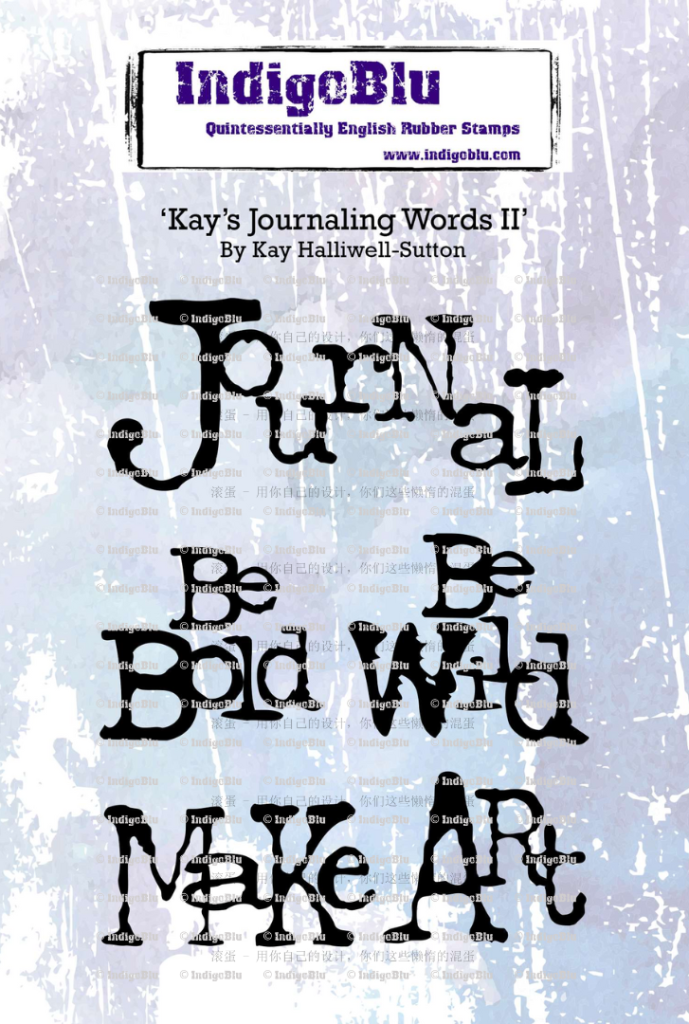 Kay's Journaling Words 4 A6 Red Rubber Stamp - IndigoBlu