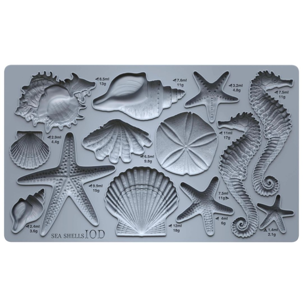 Sea Shells 6x10 IOD Mould - IndigoBlu